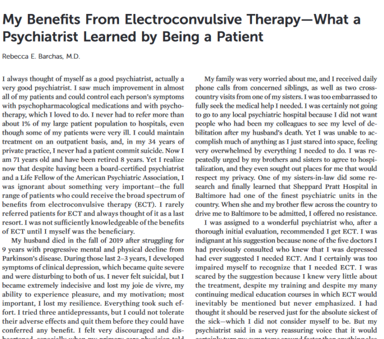 NEWS STORIES/TESTIMONIALS | ECT | MECTA spECTrum
