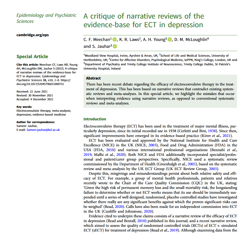 NEWS STORIES/TESTIMONIALS | ECT | MECTA spECTrum